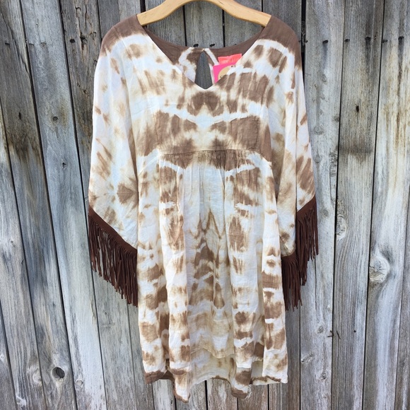Shahe Lele | Dresses | Nwt Shahe Lele Tie Dye Boho Linen Dress Tunic ...